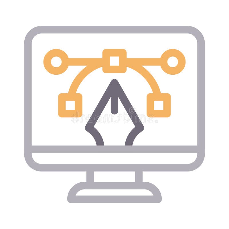 Curve Vector Color Line Icon Stock Vector - Illustration of display ...