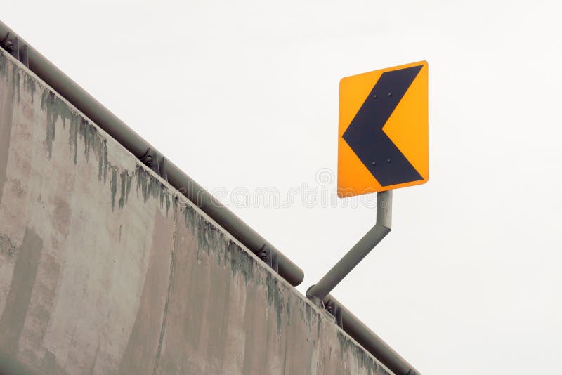 Curve Warning Sign on the Road . Curve Sign Stock Photo - Image of ...