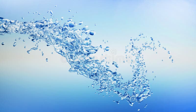Curve Water Splash on Blue Background Stock Illustration - Illustration ...