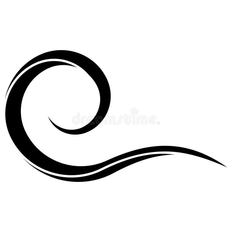 Curve Wave Form Twisted Curl, Sea Wave Swish Splash Stock Vector ...