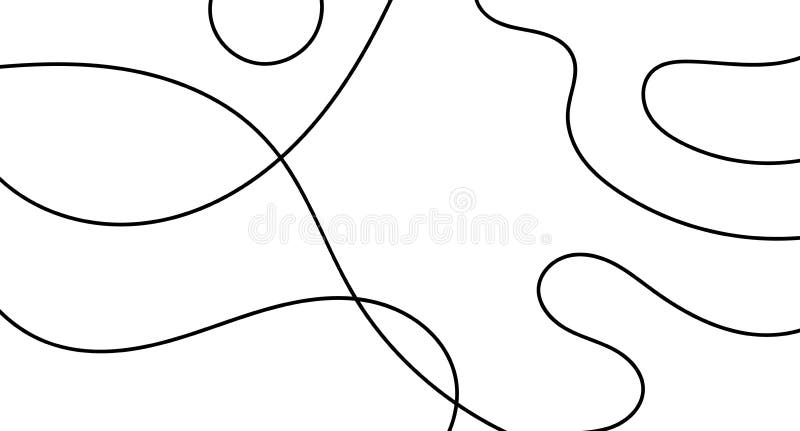 Curve Waves Pattern. Thin Line Wavy Abstract Background. Line Art ...