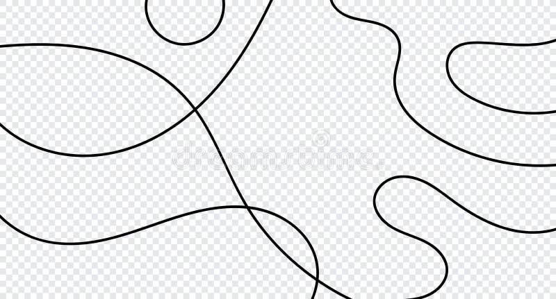 Curve Waves Pattern. Thin Line Wavy Abstract Background. Line Art ...
