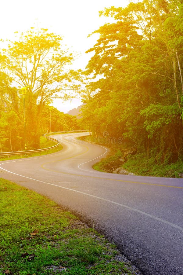 Curve Way of Road in Thailand Stock Image - Image of direction, motion ...
