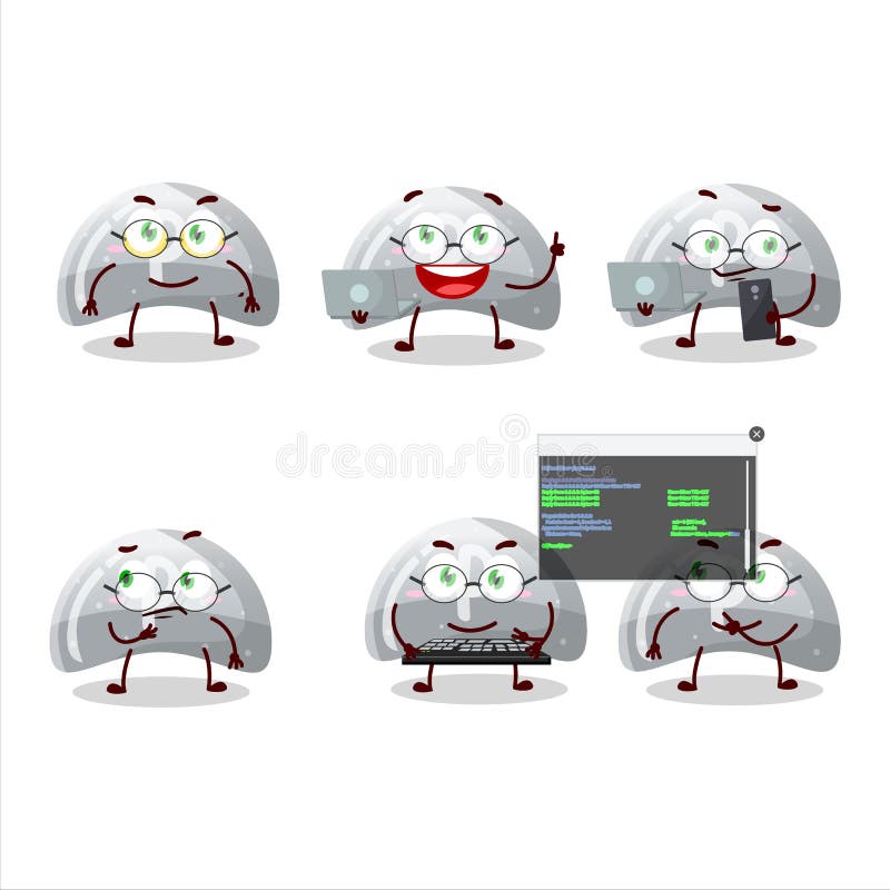Curve White Gummy Candy Programmer Cute Cartoon Character with Stock ... Curve White Gummy Candy Programmer Cute Cartoon Character with Stock ...