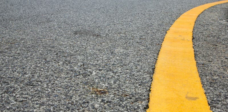 Curve Yellow Line on Street Stock Image - Image of transportation ...