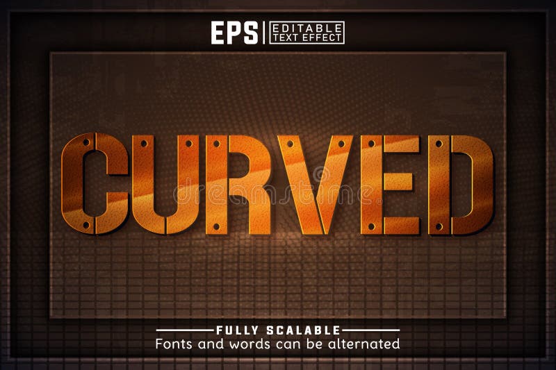 CURVED 3d -Editable Text Effect Stock Vector - Illustration of funny ...