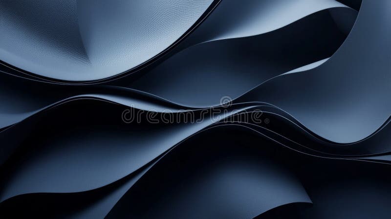 Curved Abstract Waves of Dark Blue Paper Layers Stock Image - Image of ...