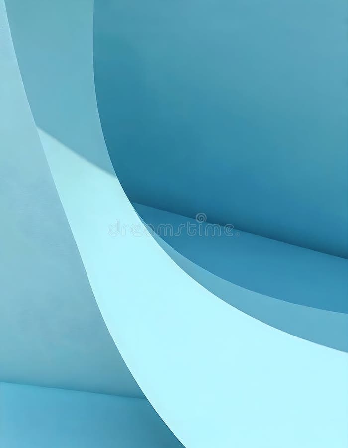 Curved and Angled Blue Shapes Create an Abstract Architectural ...