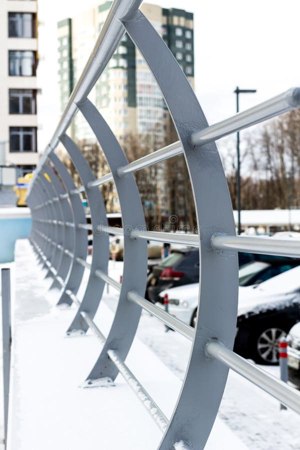 The curved arc fence stock photo. Image of fencing, metal - 125197172