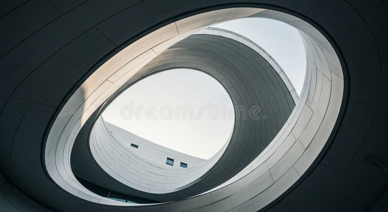 Curved Architectural Structure with Concentric Openings Creating a ...