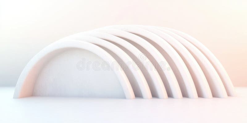 Curved Architectural Structure with Overlapping Concrete Arches Concept ...