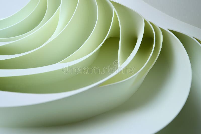 Curved Arcs in Light Green, Undulating Smoothly, Creating a Rhythmic ...