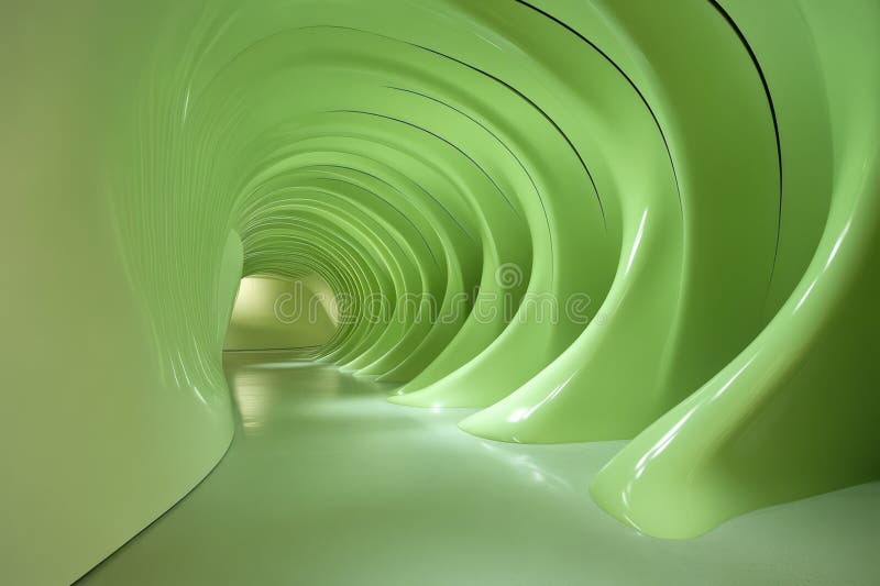 Curved Arcs Light Green Undulating Smoothly Creating Rhythmic Sense ...
