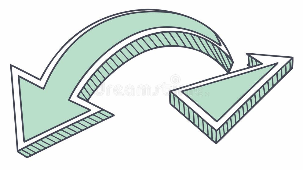 Curved Arrow Direction Path Progress Vector Icon, Vector Design ...