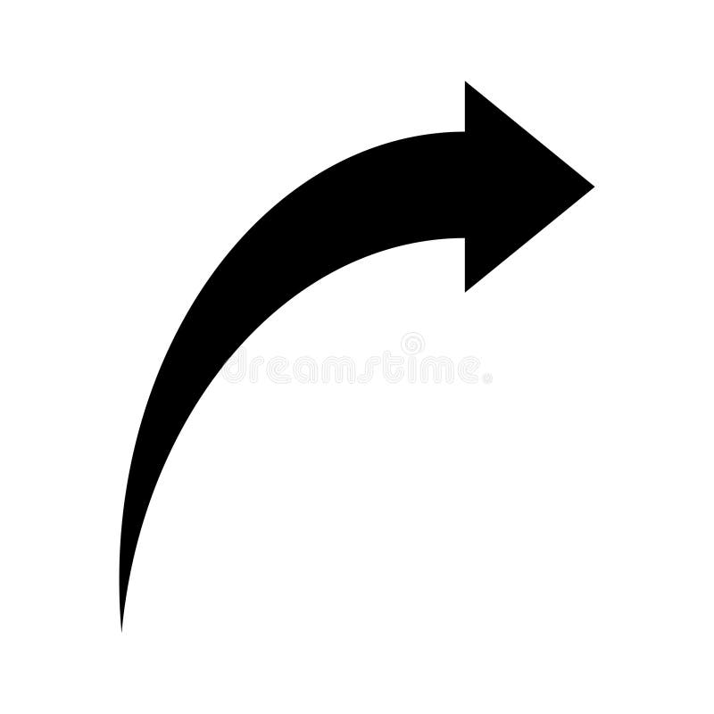 Curved Arrow Direction Sign Icon Stock Illustration - Illustration of ...