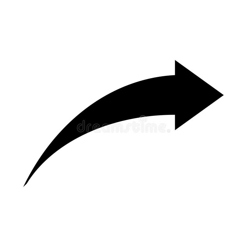Curved Arrow Direction Sign Icon Stock Illustration - Illustration of ...