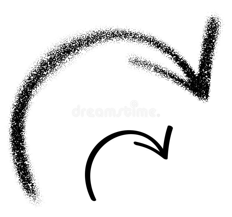 Curved Arrow with Dotted Motion Effect Vector Illustration Stock ...