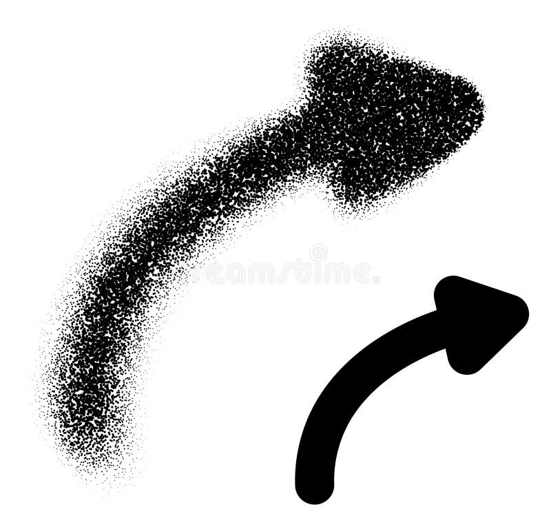 Curved Arrow with Dotted and Solid Design Stock Illustration ...