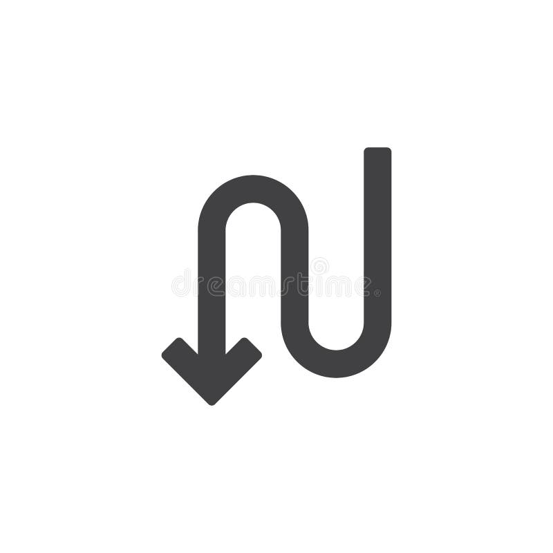 Up and Down Curved Arrow Line Icon Stock Vector - Illustration of ...