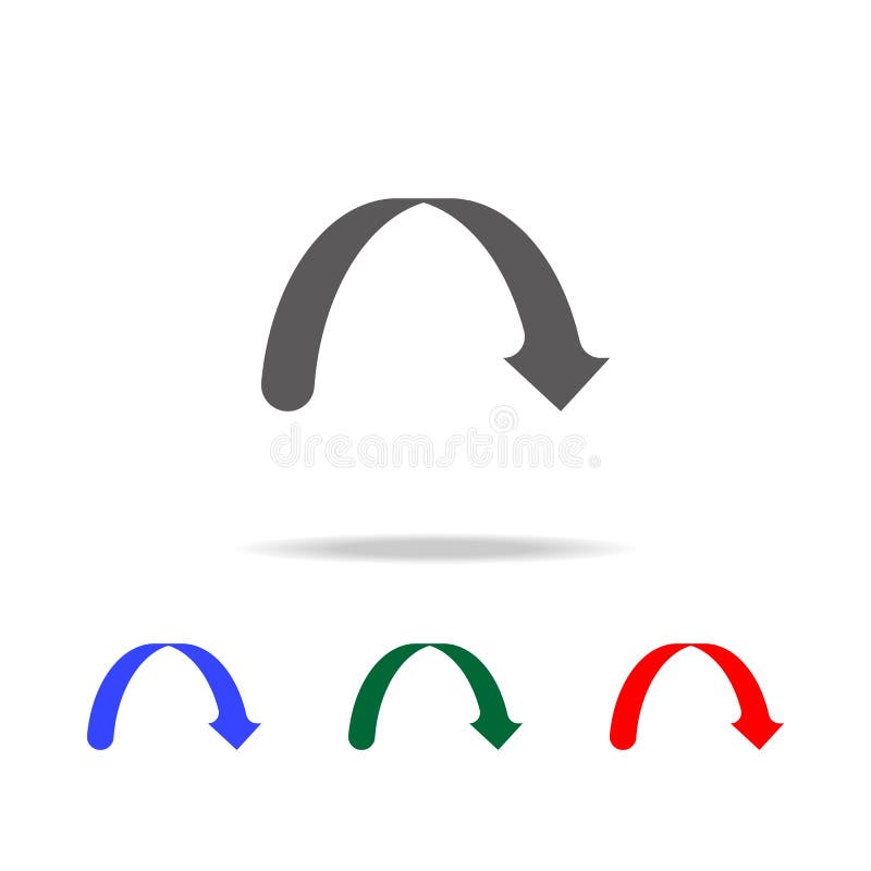 Curved Arrow Icon. Elements in Multi Colored Icons for Mobile Concept ...