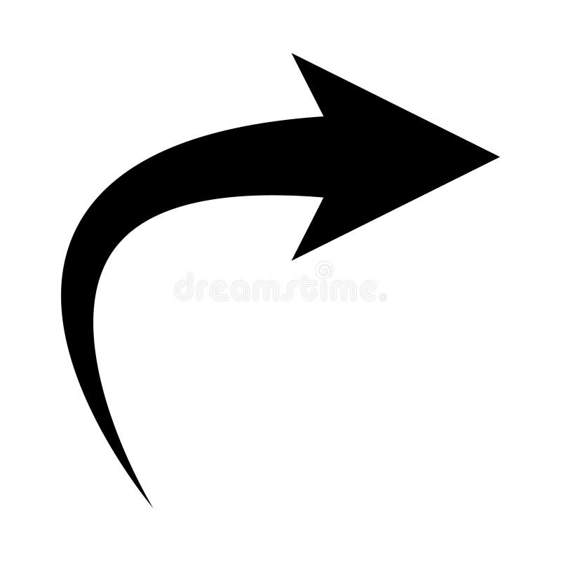 Curved arrow icon stock vector. Illustration of curvy - 360243411