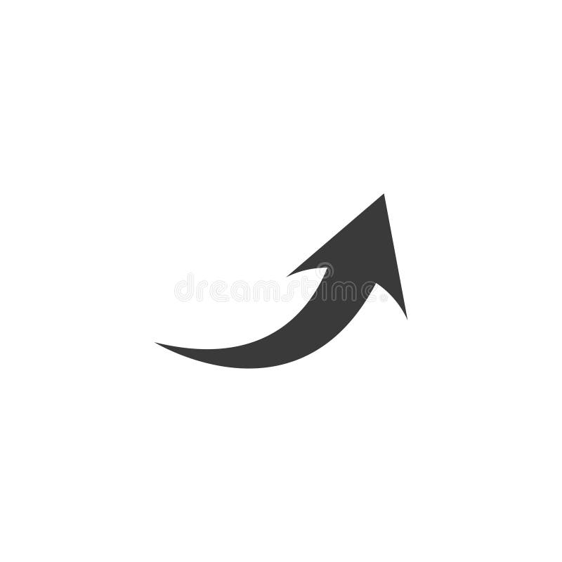Curved Arrow Icon Vector. Curve Arrow Icon Stock Illustration ...