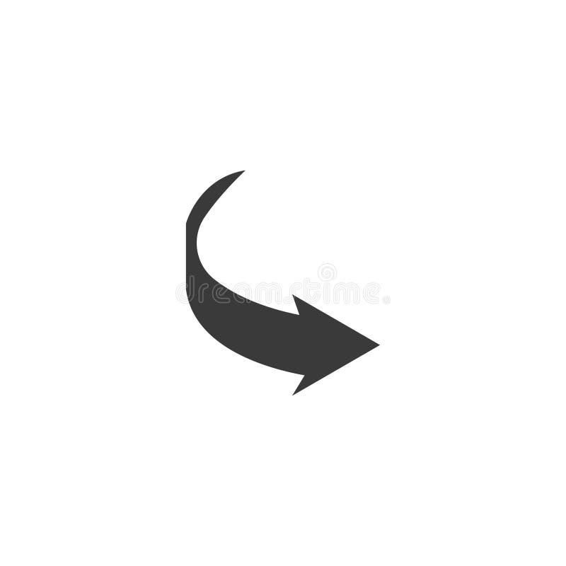 Curved Arrow Icon Vector. Curve Arrow Icon Stock Illustration ...