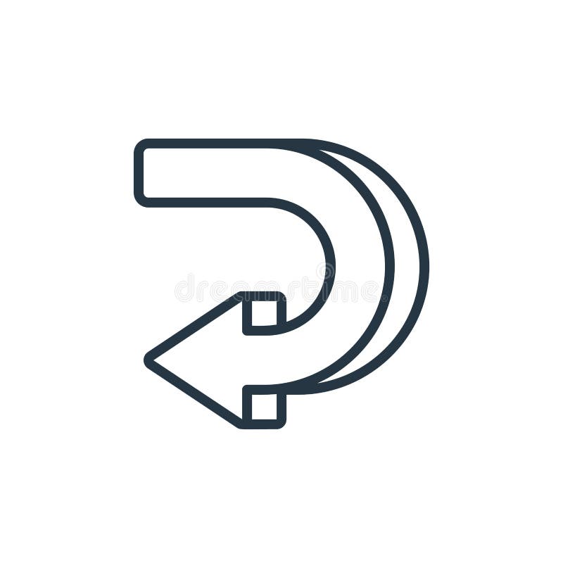 Curved Arrow Icon Vector from D Arrows Concept. Thin Line Illustration ...