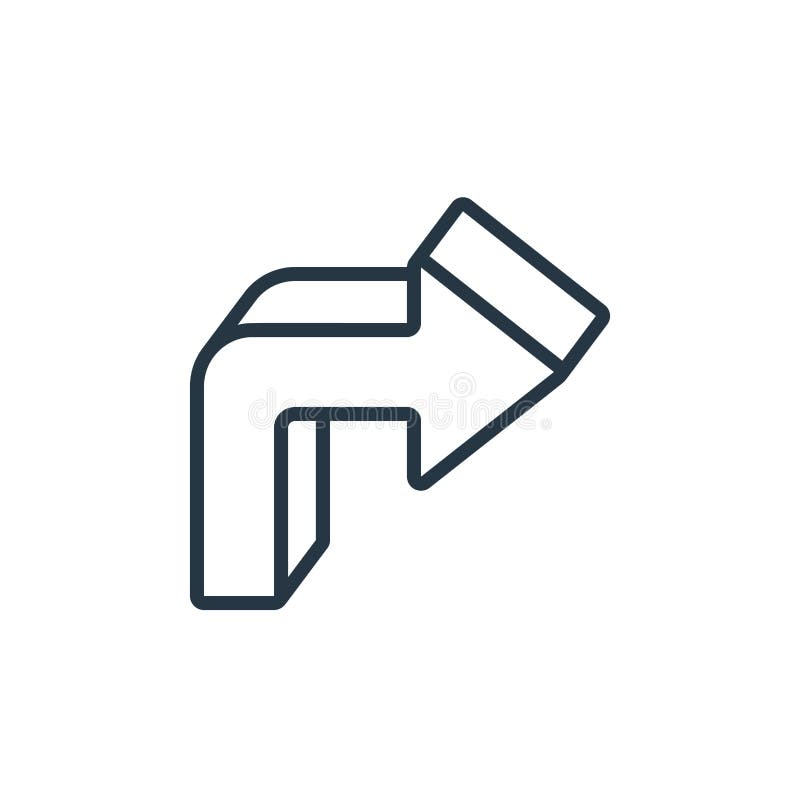 Curved Arrow Icon Vector from D Arrows Concept. Thin Line Illustration ...