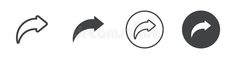 Curved Arrow Icon Vector Logo Outline Stock Vector - Illustration of ...