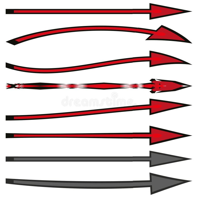 Curved Arrow Lines. Directional Motion Graphics. Dynamic Speed Symbol ...