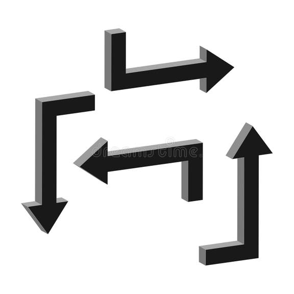 Curved Arrow Path. Directional Flow Symbol. Abstract Pointer Icon ...