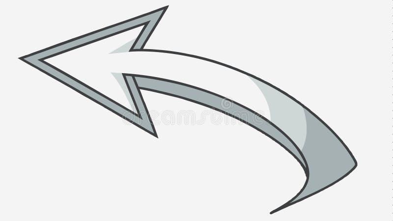 Curved Arrow Pointing Left, Directional Sign Design Vector Design ...