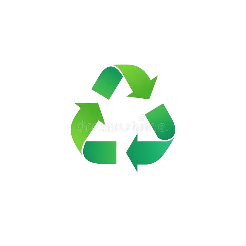 Curved Arrow Recycle Symbol on Clean White Background Stock ...