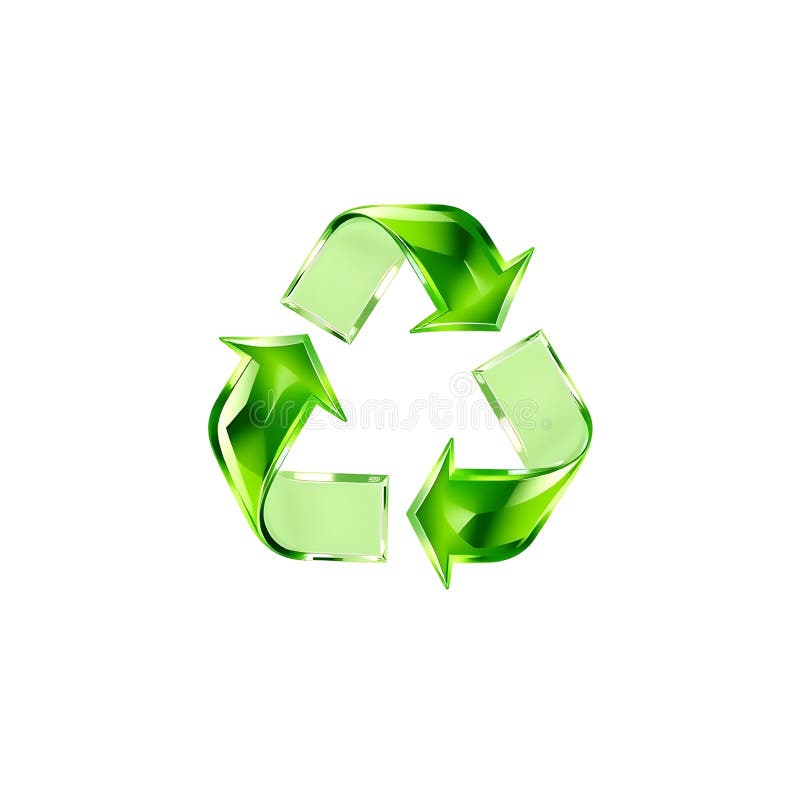 Curved Arrow Recycle Symbol on Clean White Background Stock ...
