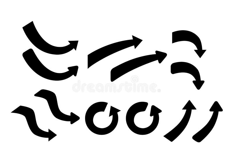 Curved arrow set stock vector. Illustration of black - 111229908