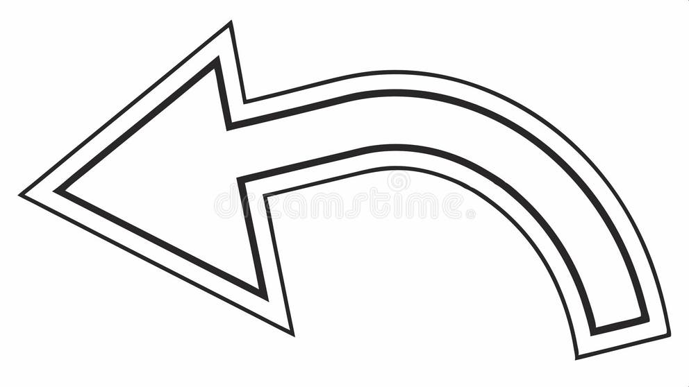 Curved Arrow Vector, Return Direction, Back and Reverse Icon, Motion ...