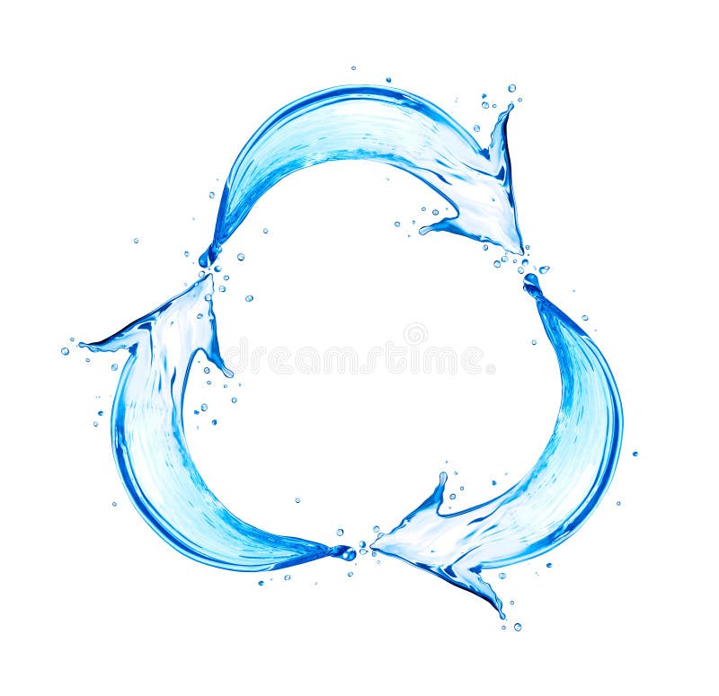 Curved Arrows Made of Water Splashes in a Circular Motion, Isolated on ...
