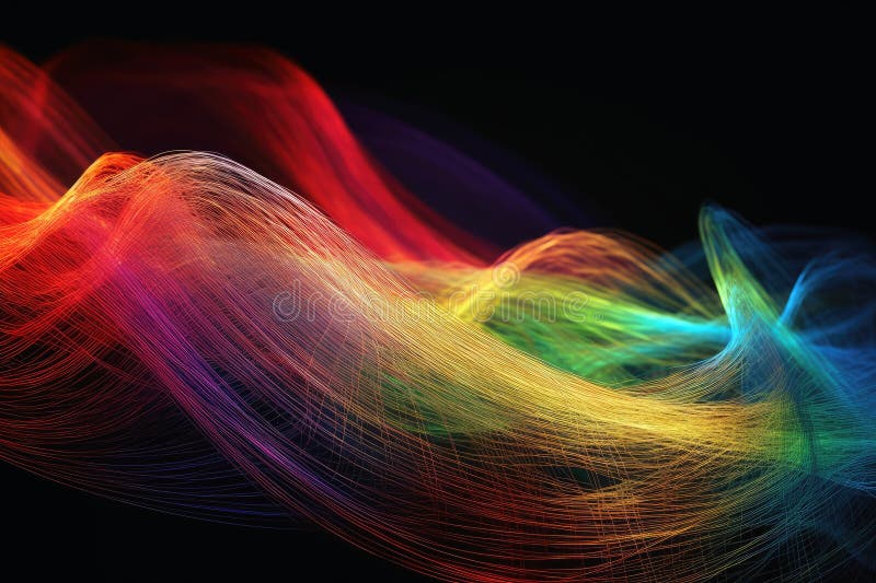 A Curved Background of Fine Luminous Threads in Bright Colours Created ...