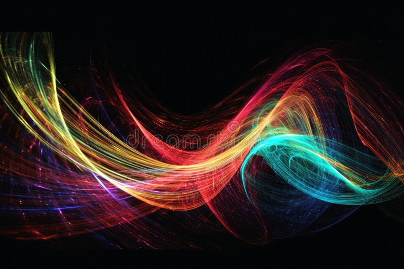 A Curved Background of Fine Luminous Threads in Bright Colours Created ...