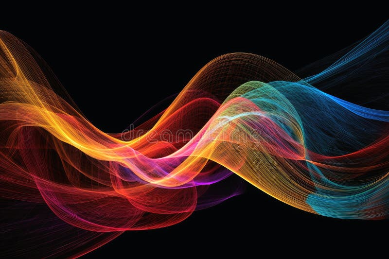 A Curved Background of Fine Luminous Threads in Bright Colours Created ...