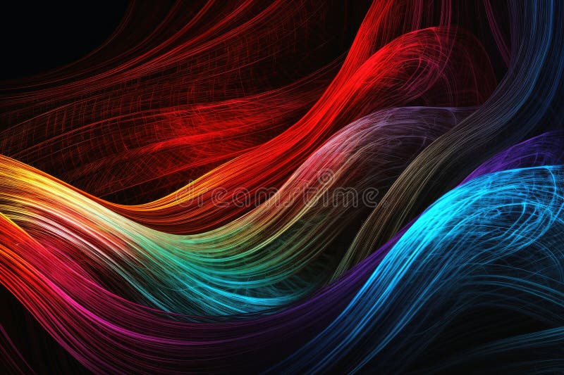 A Curved Background of Fine Luminous Threads in Bright Colours Created ...