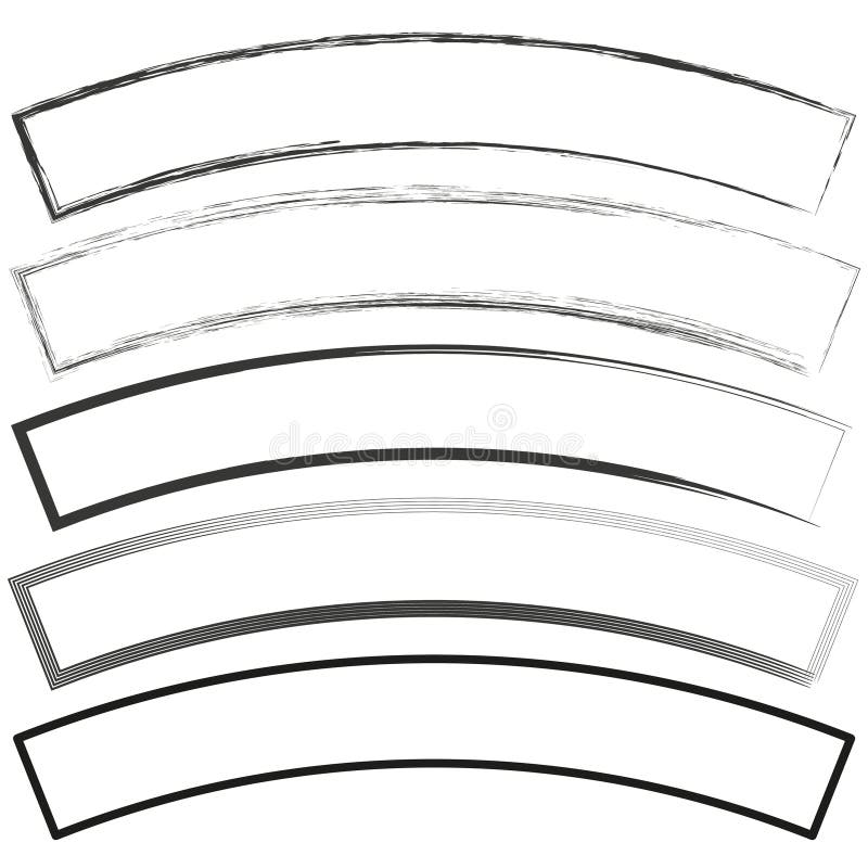 Curved Banner Frames. Distressed and Clean. Black Outlines. Vector ...