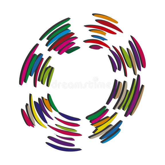 Curved Bar Circle. Colorful Loop Shape. Vector Abstract Pattern ...