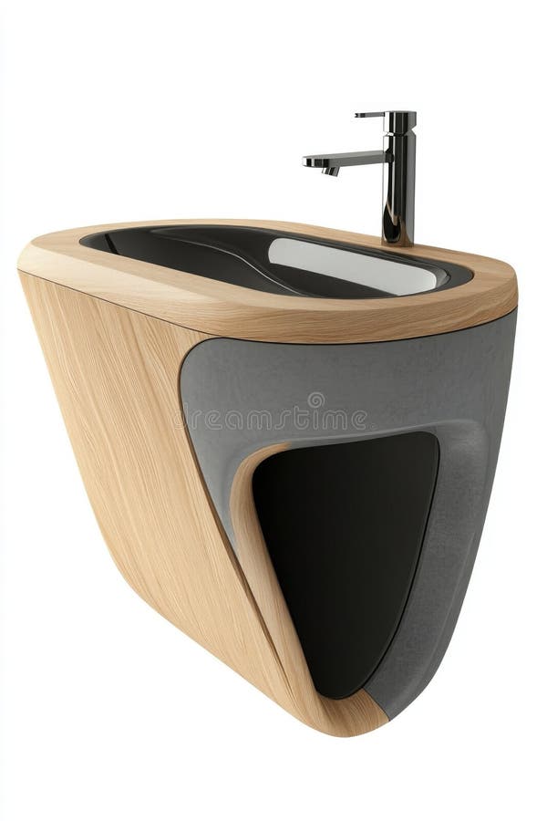 Curved Bathroom Sink stock photo. Image of generated - 381292108