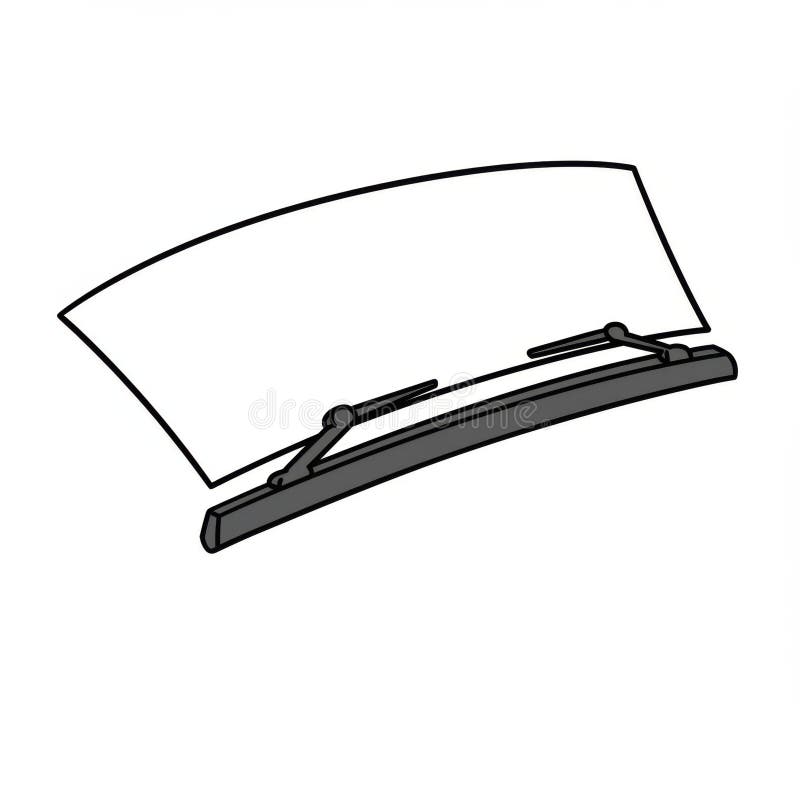 Curved Black Windshield Wiper Illustration Stock Illustration ...