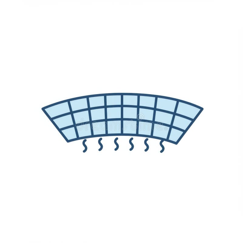 Curved Blue Grid Panel Illustration Stock Illustration - Illustration ...