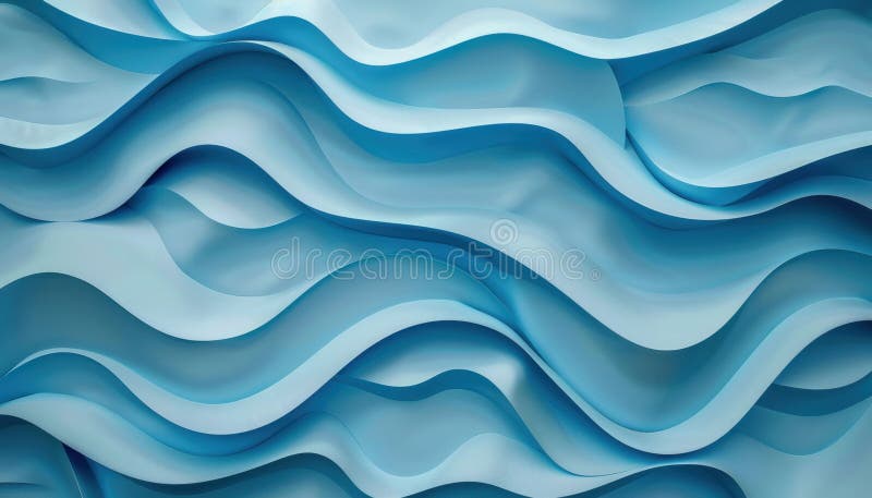 Curved Blue Waves on a Textured Wall in a Modern Interior Design Space ...