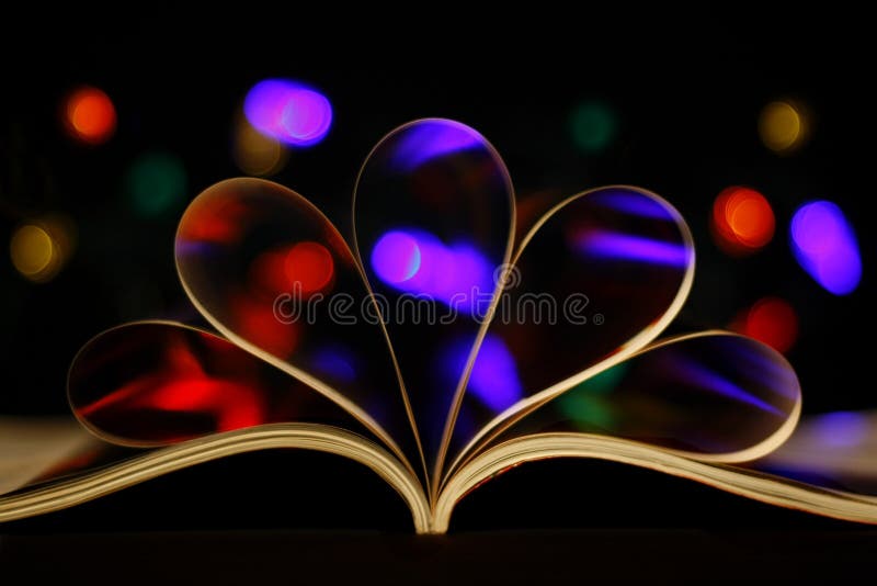 Curved Book Pages,with Background Lighting Stock Image - Image of ...
