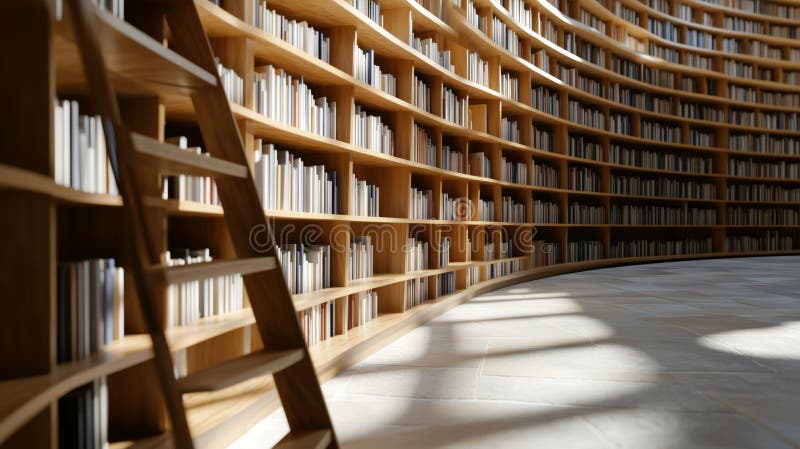 Curved Bookshelf Ladder Library Stock Photos - Free & Royalty-Free ...